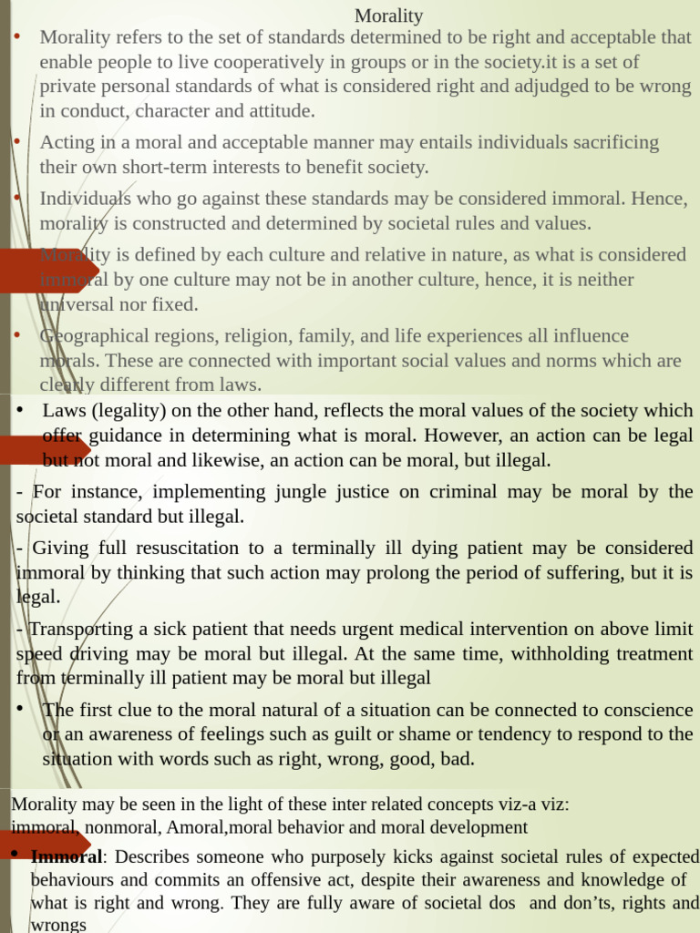 Lecture 2 Morality | PDF | Morality | Behavioural Sciences