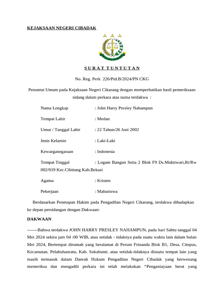 Surat Tuntutan | PDF