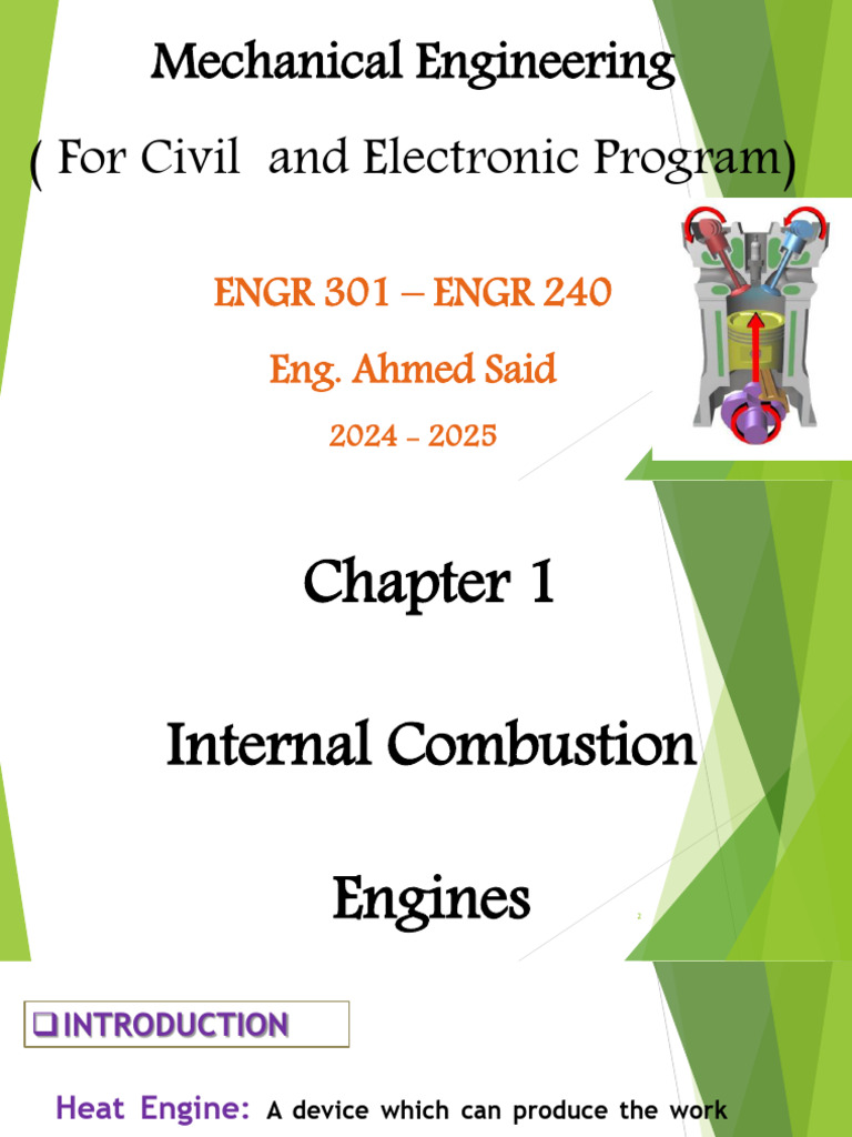 ch1 - Internal Combustion Engines2024-2025 | PDF | Internal Combustion Engine | Engines