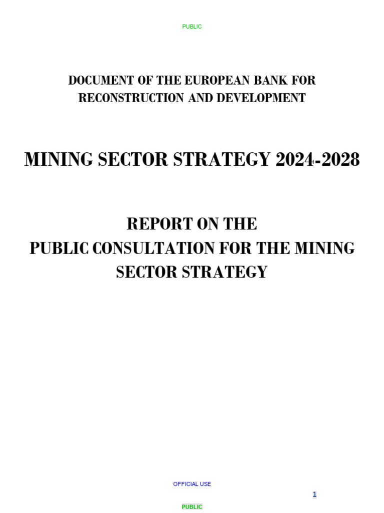 EBRD Mining Strategy Consultation 2024 | PDF | Governance | Sustainability