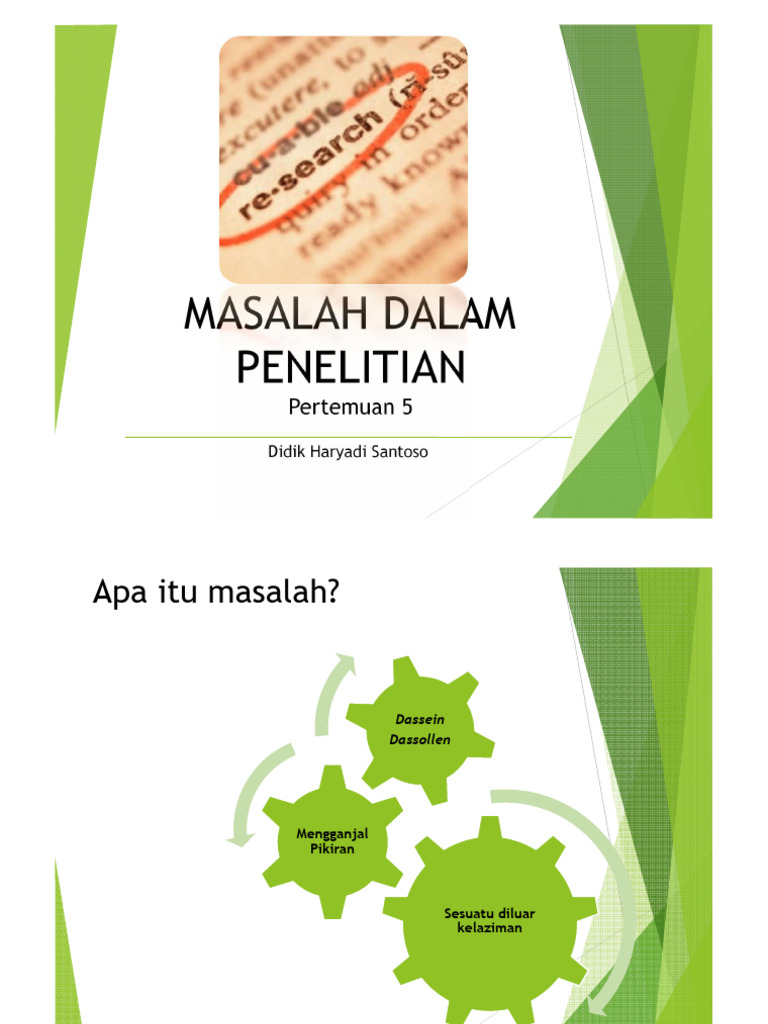 Kriteria dan Sumber Masalah Penelitian | PDF