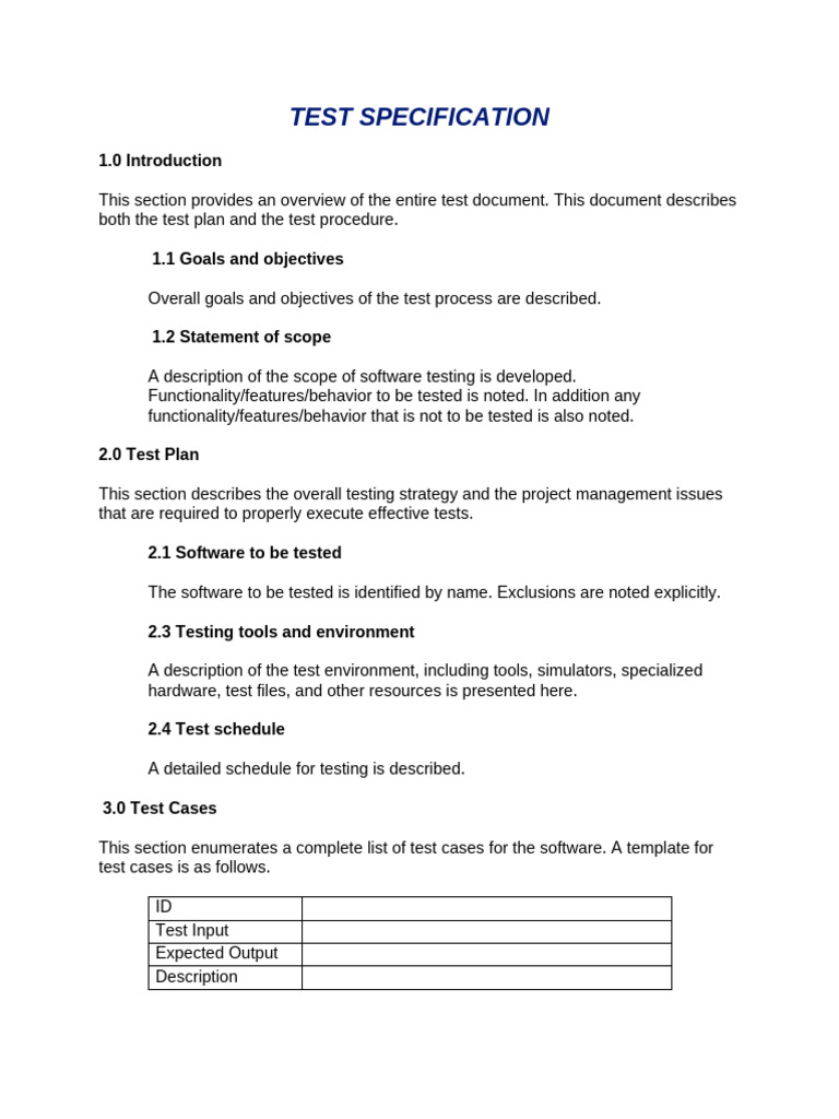Software Testing Plan & Procedure | PDF
