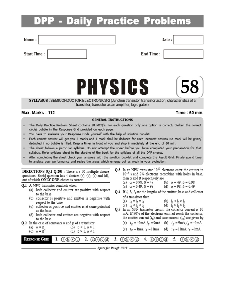 DPPS Neet Disha Physics Original - Part61 | PDF | Bipolar Junction Transistor | Transistor