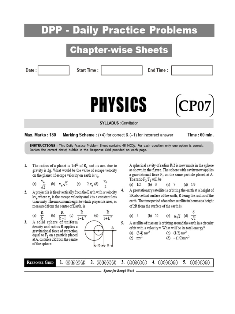 DPPS Neet Disha Physics Original - Part73 | PDF | Orbit | Classical Mechanics