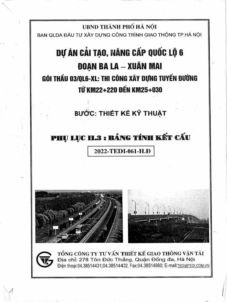 Phu Luc II.3 Bang Tinh Ket Cau | PDF