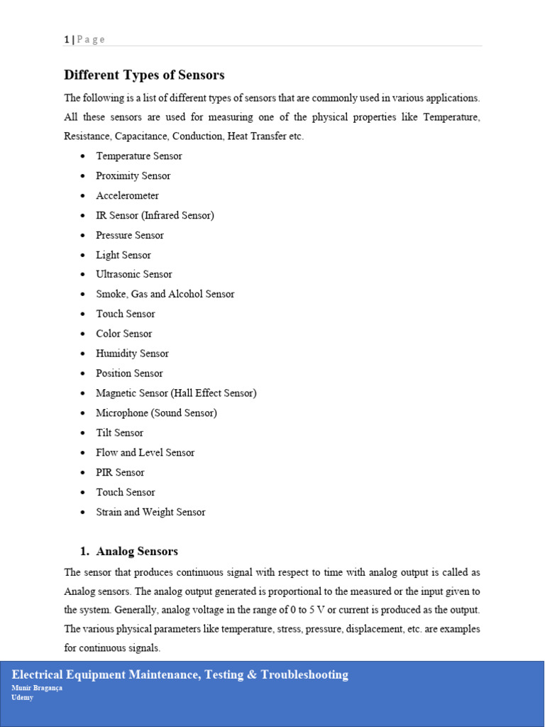 Types+of+Sensors+and+Transducers+A,B,C+Manual | PDF | Infrared | Sensor