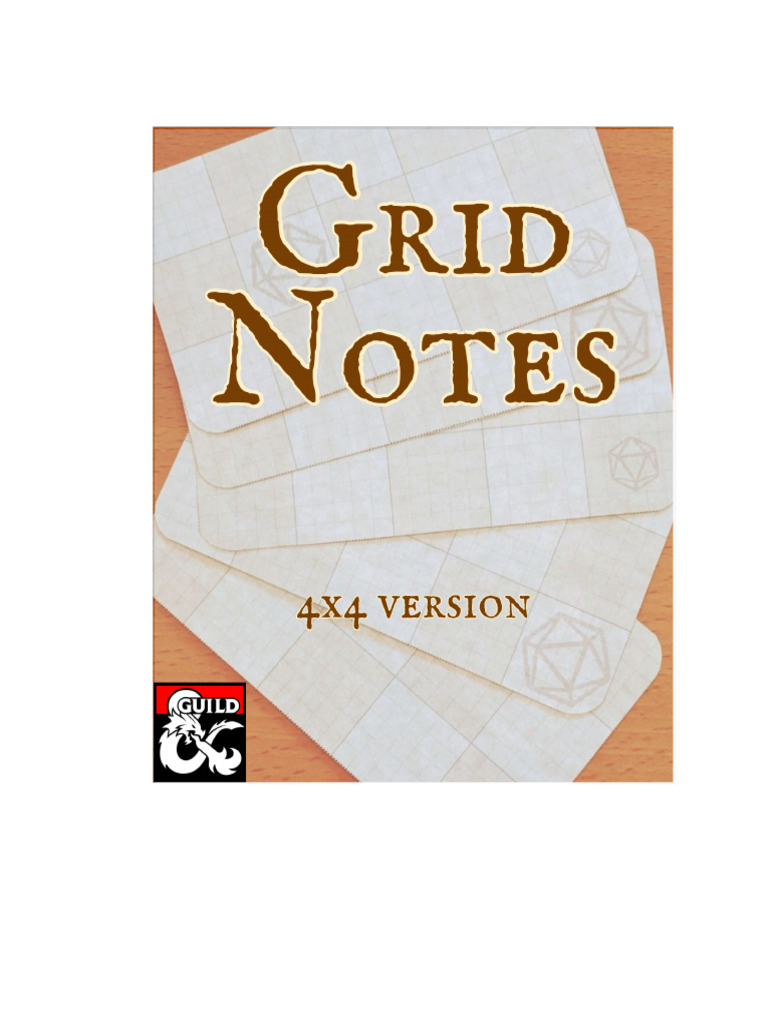 2307199-Grid Notes 4x4 (US Letter) v1.1 | PDF | Tabletop Games