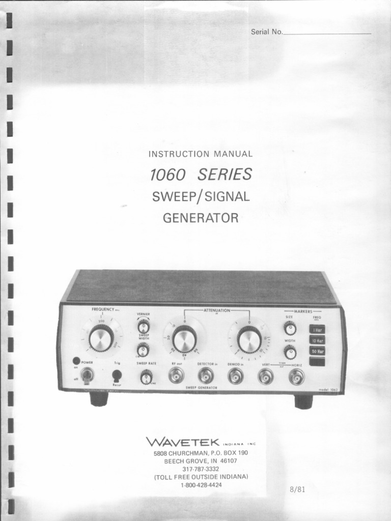 Wavetek 1060 - SM | PDF | Imaging