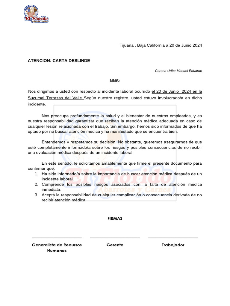 Carta Deslinde | PDF