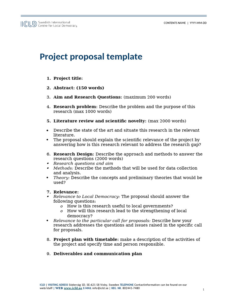Research Proposal Template | PDF | Theory | Methodology