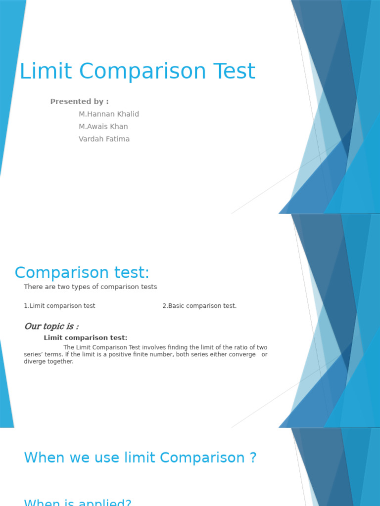 Limit Comparison Test[2] | PDF
