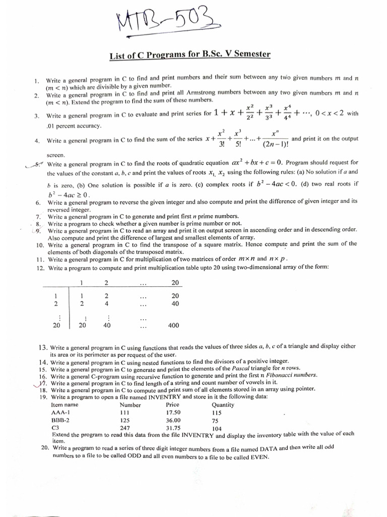 List of C Programs | PDF