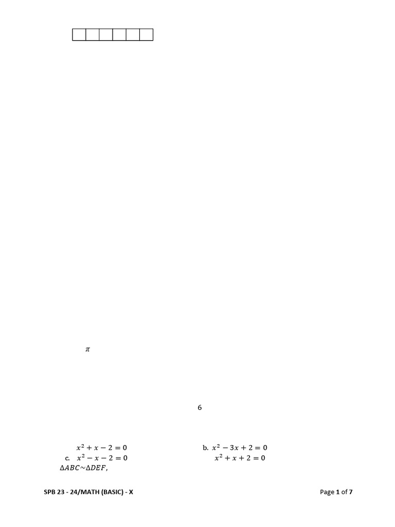 X-Mathematics Basic - QP-VST | PDF | Area | Triangle