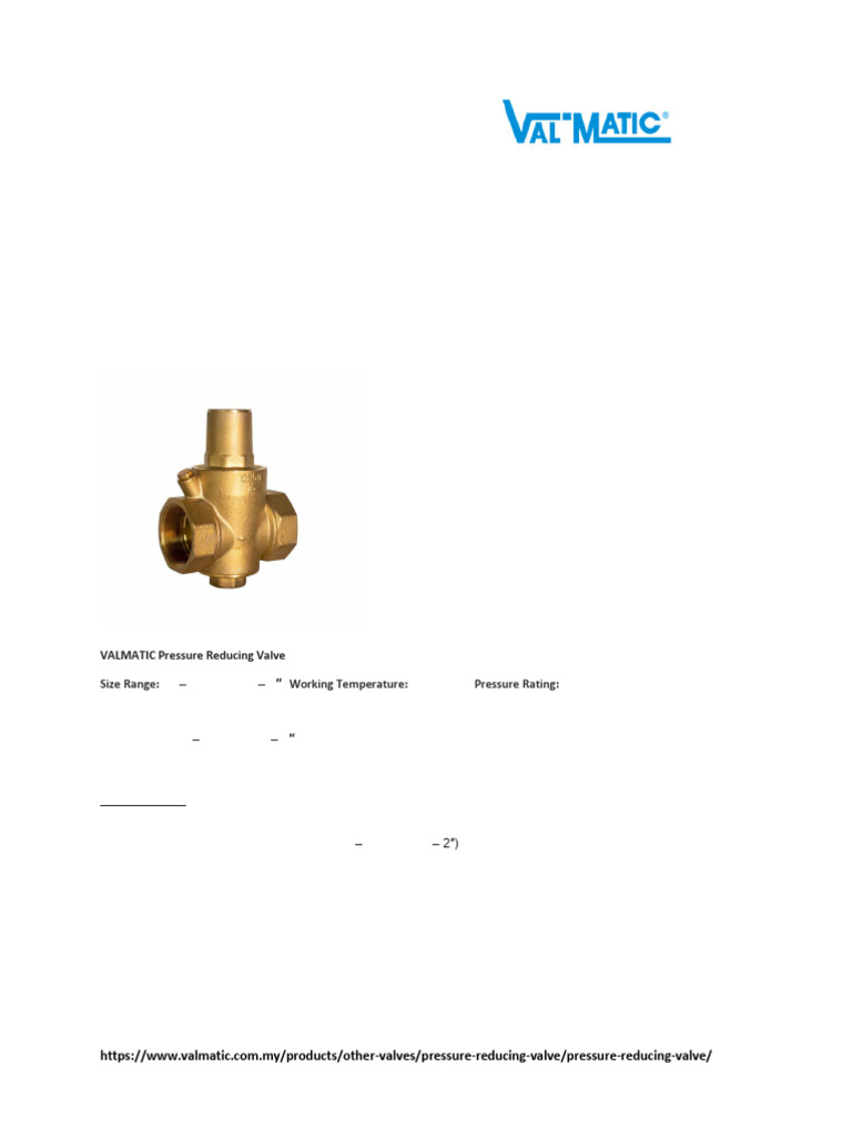 Valmatic PRV | PDF