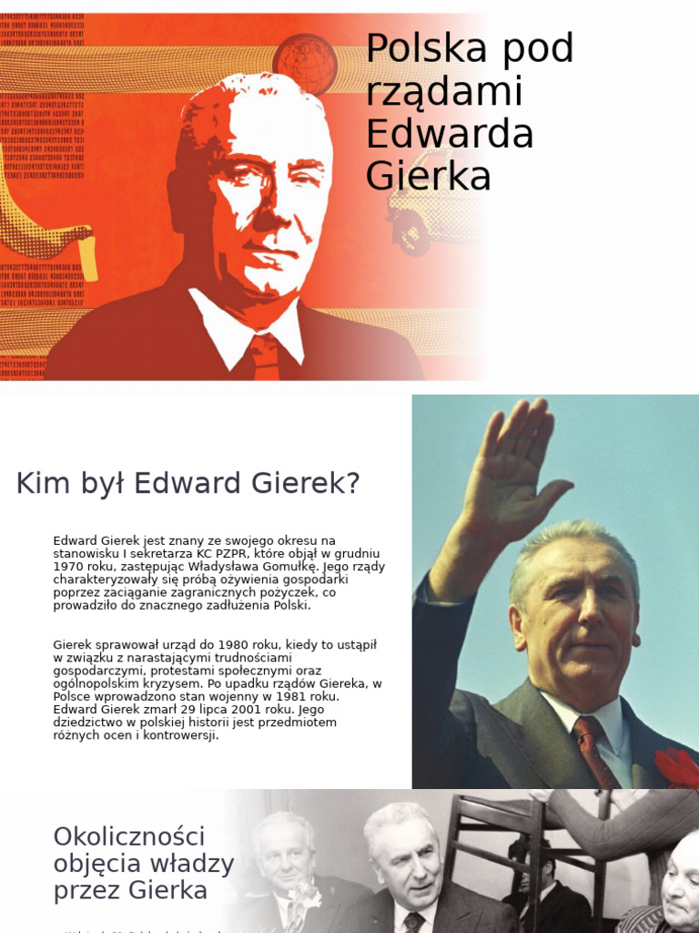 Polska Pod Rządami Edwarda Gierka Prezentacja HiT | PDF