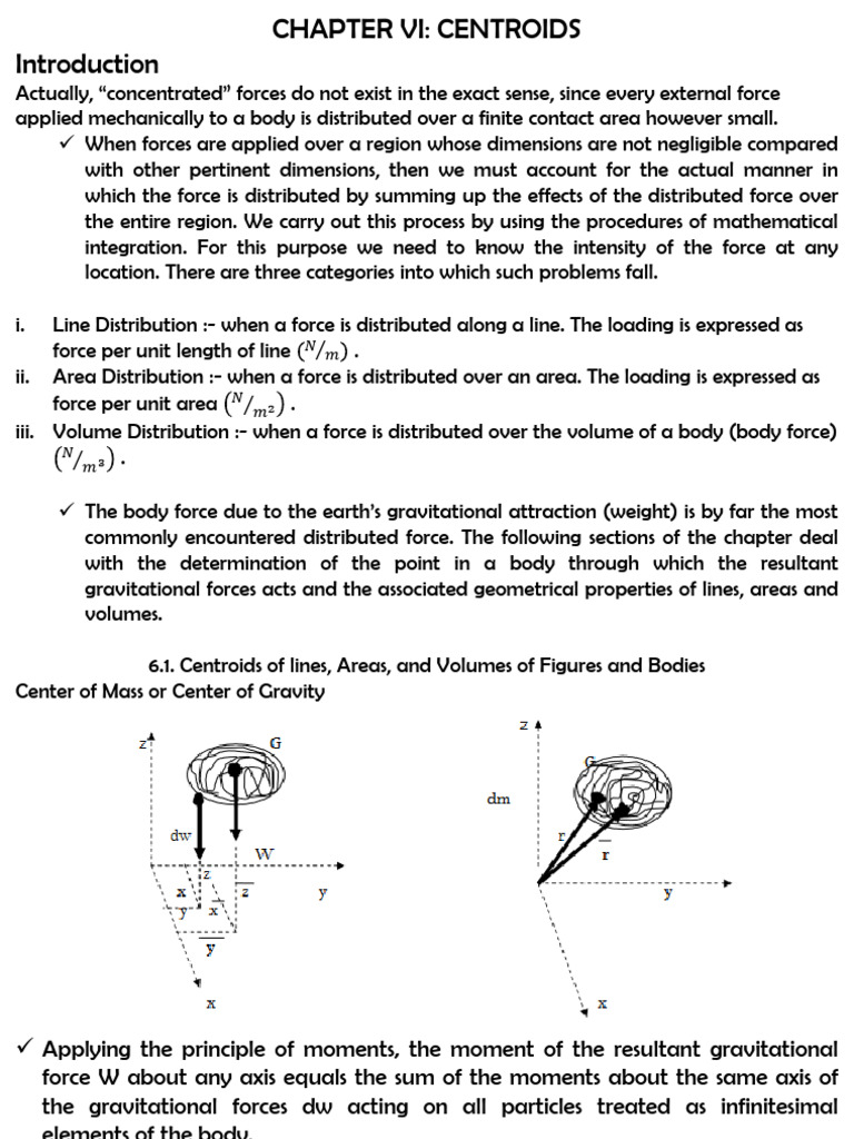CH 5 Centroid | PDF | Center Of Mass | Force