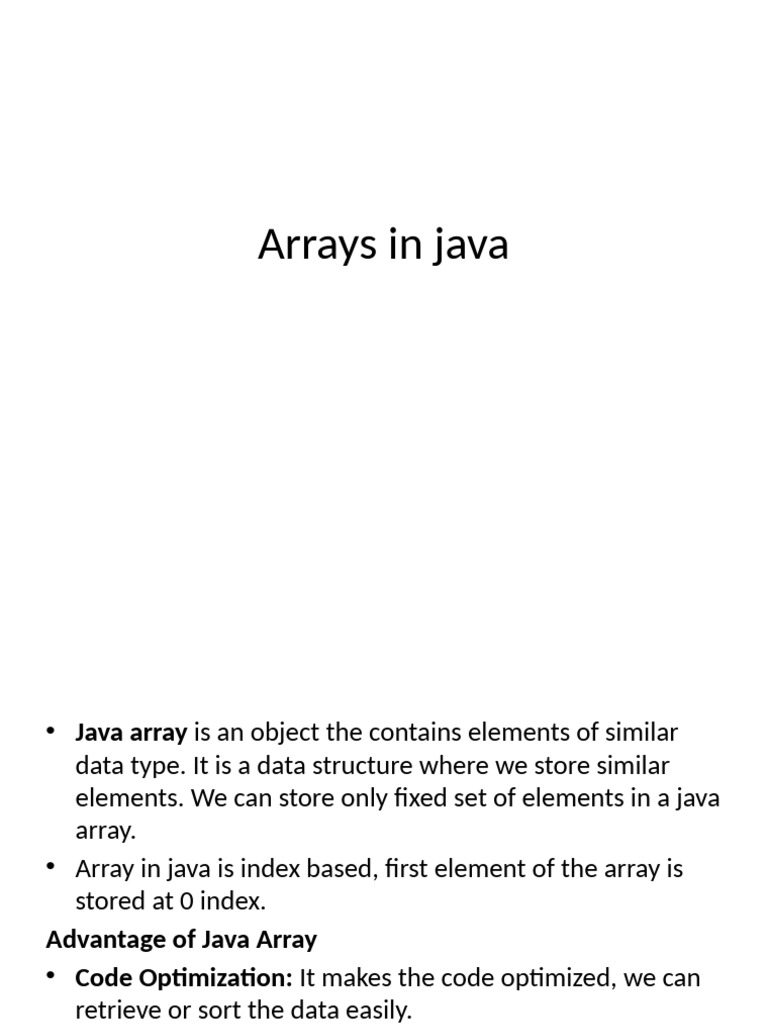 Java Arrays: Concepts and Examples | PDF | Data Type | Computer Engineering
