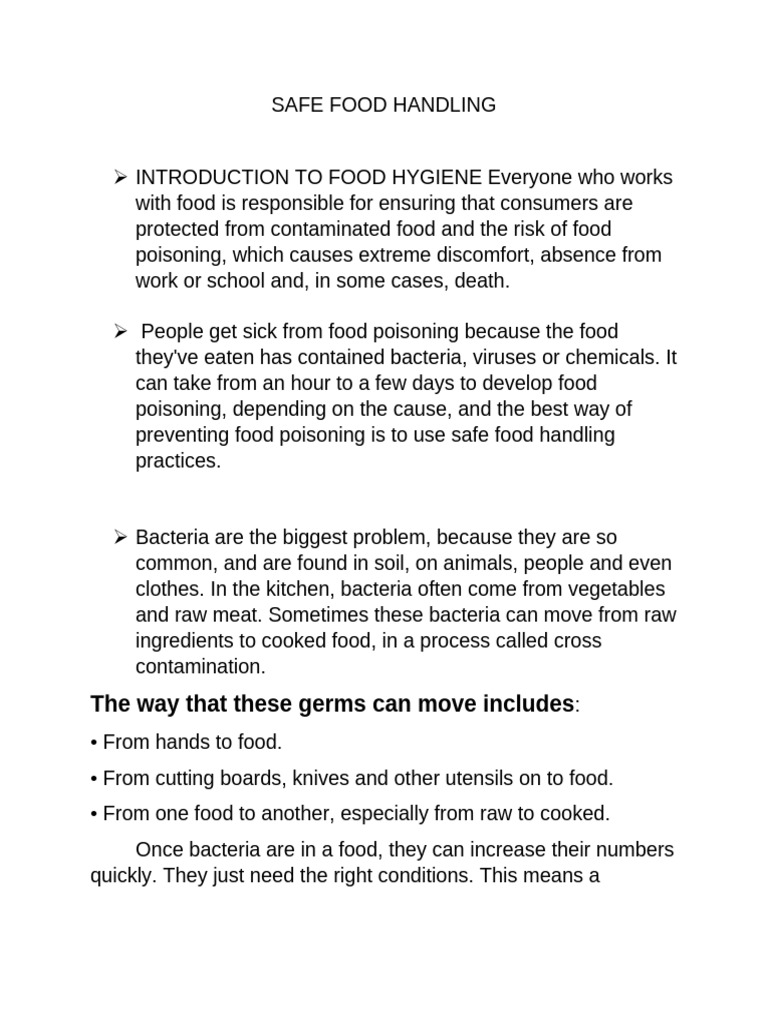 Safe Food Practices Guide Pdf