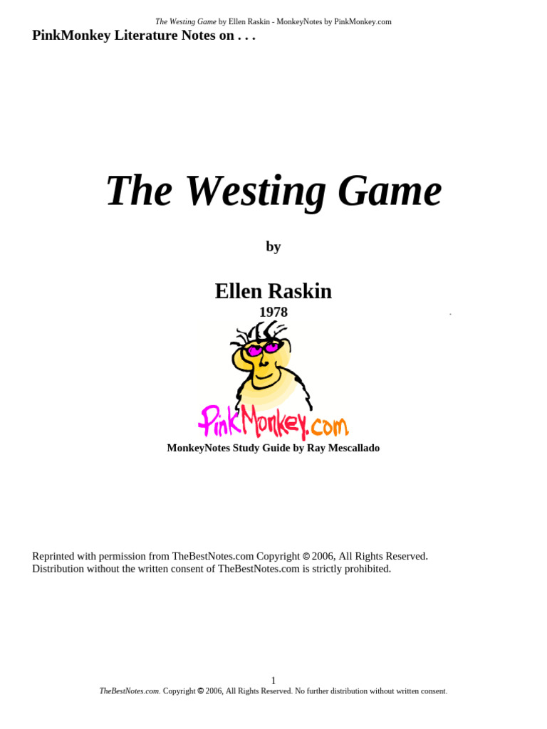 The Westing Game Study Guide Summary | PDF
