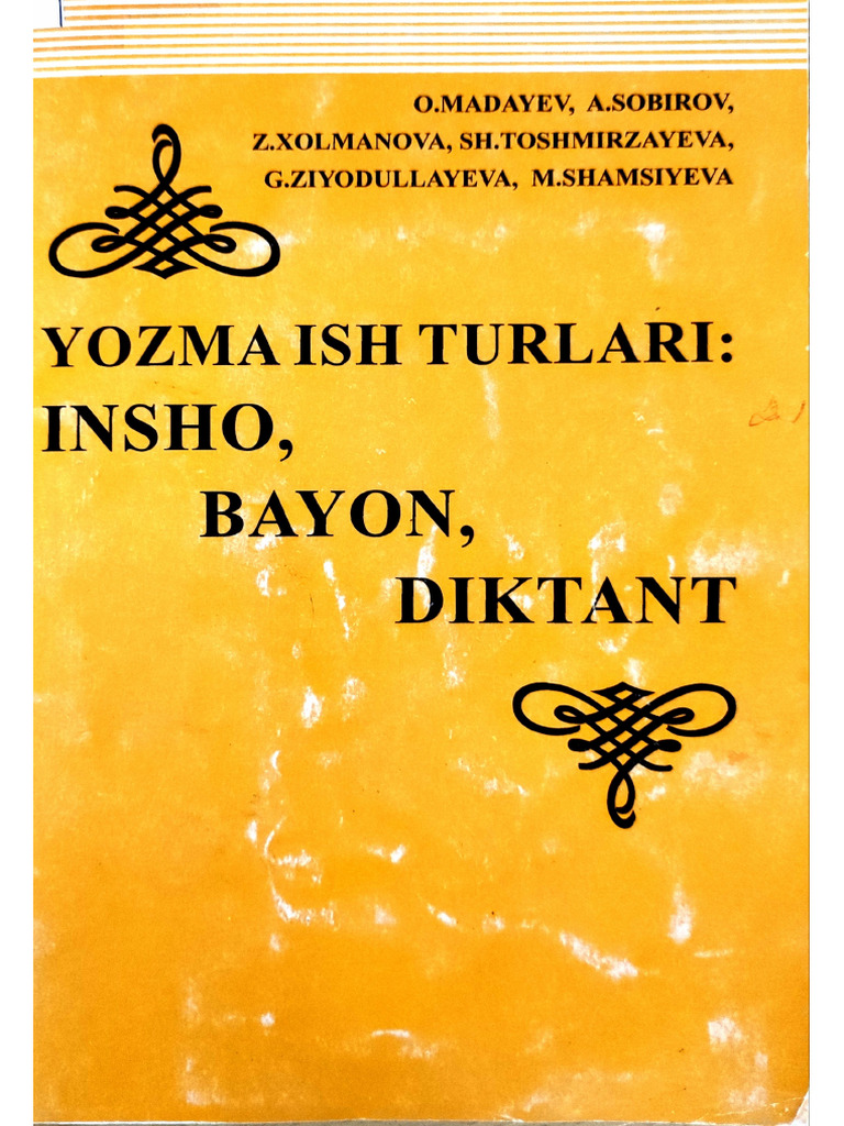 Kitob Yozma Ish Turlari 3 | PDF