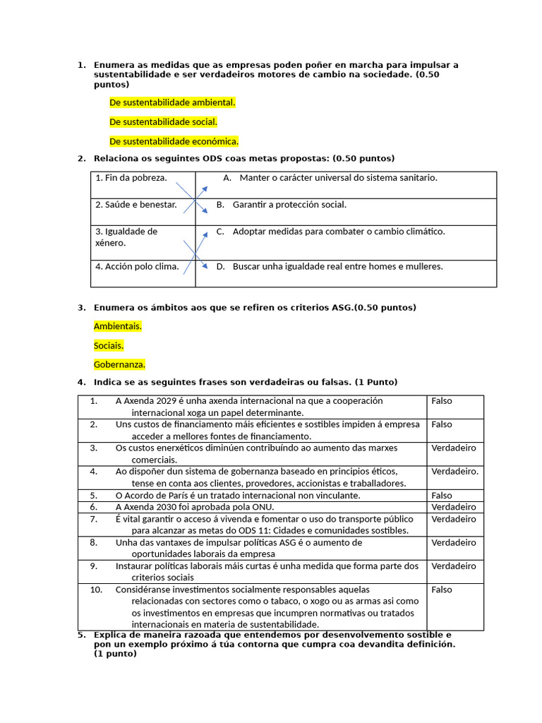 Proba Ud1. Sustentabilidade Solución | PDF