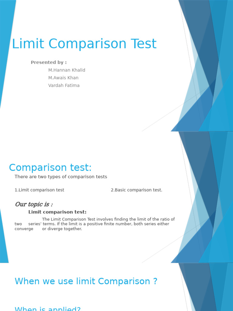 Limit Comparison Test | PDF