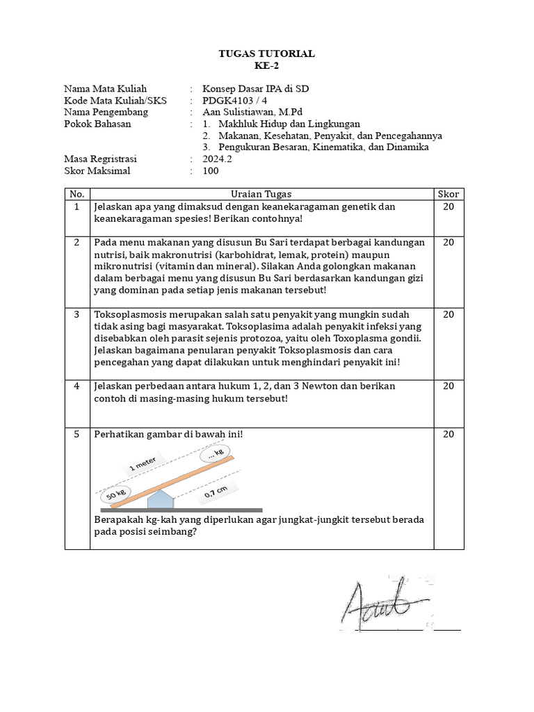 Tugas Tutorial 2 - Konsep Dasar IPA SD | PDF