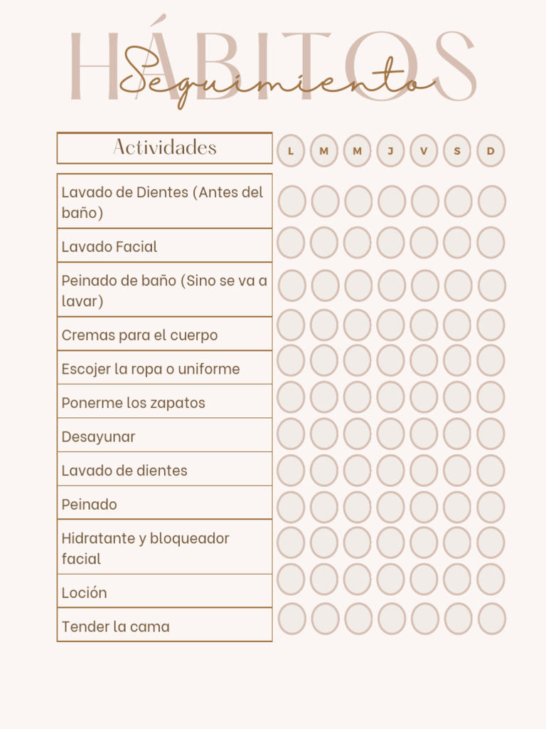 Beige Minimalist Daily Routine Planner | PDF