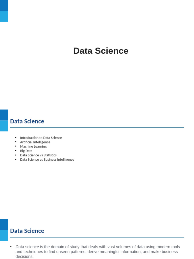 Introduction to Data Science Concepts | PDF | Machine Learning | Data ...