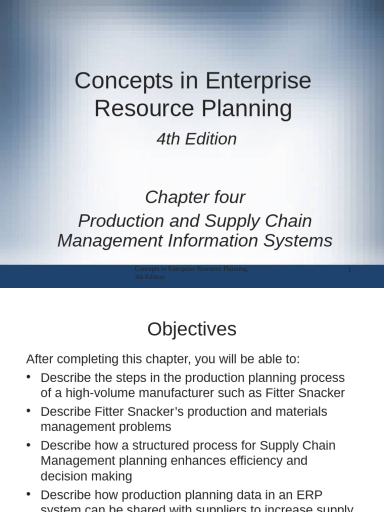 Chapter 4 - Production & SCM Information Systems | PDF