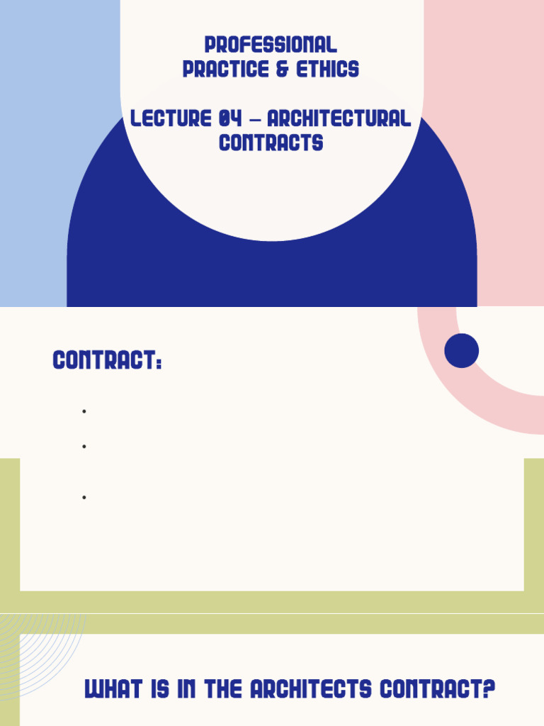 Lecture 04 - Architectural Contracts | PDF | Architect | Cost