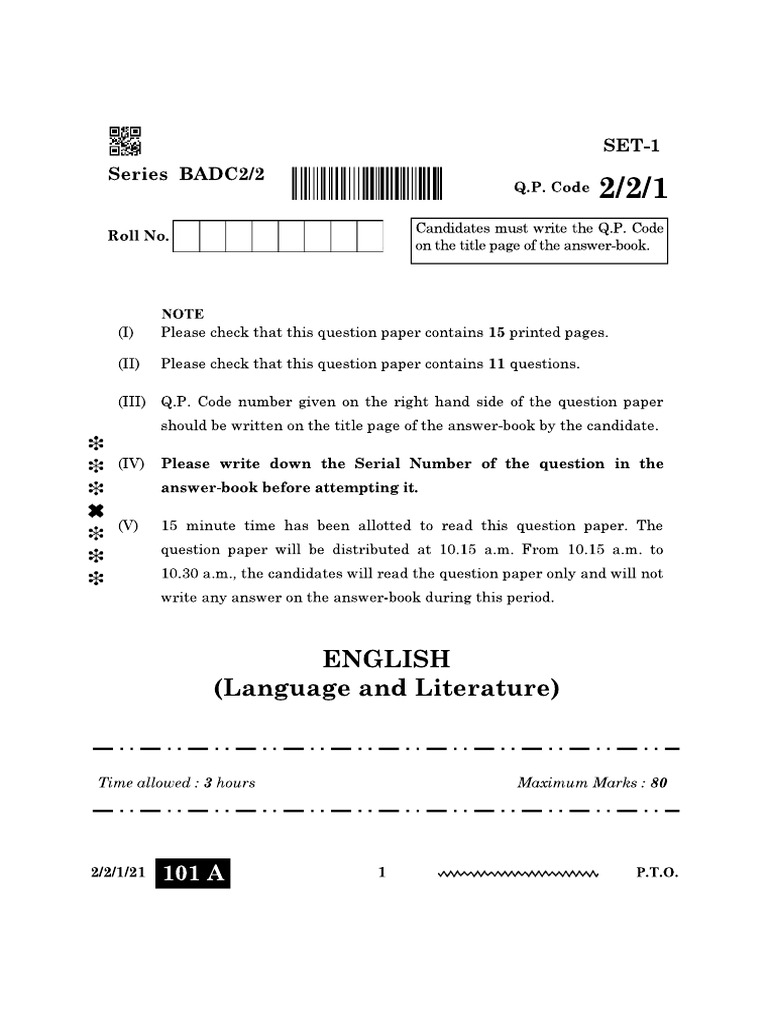English Lang. and Lit Paper 02 | PDF | Science