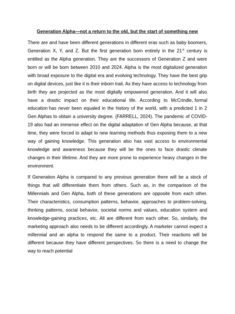 Generation Alpha | PDF Generation Alpha | PDF