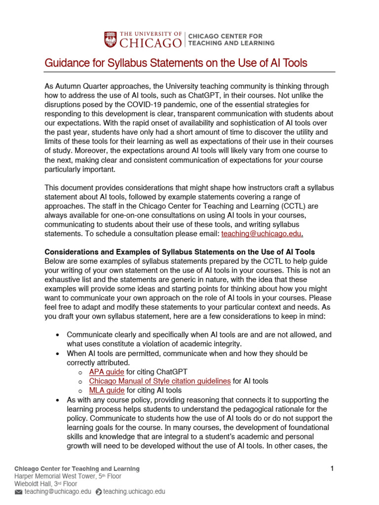 CCTL_AI Syllabus Statements | PDF | Artificial Intelligence ...