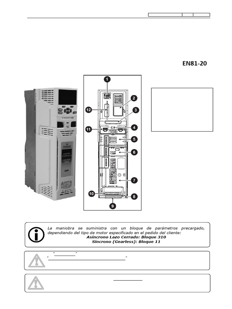 CARLOS SILVA Variador UNIDRIVE E200-E300 | PDF | Motores | Ingeniería mecánica
