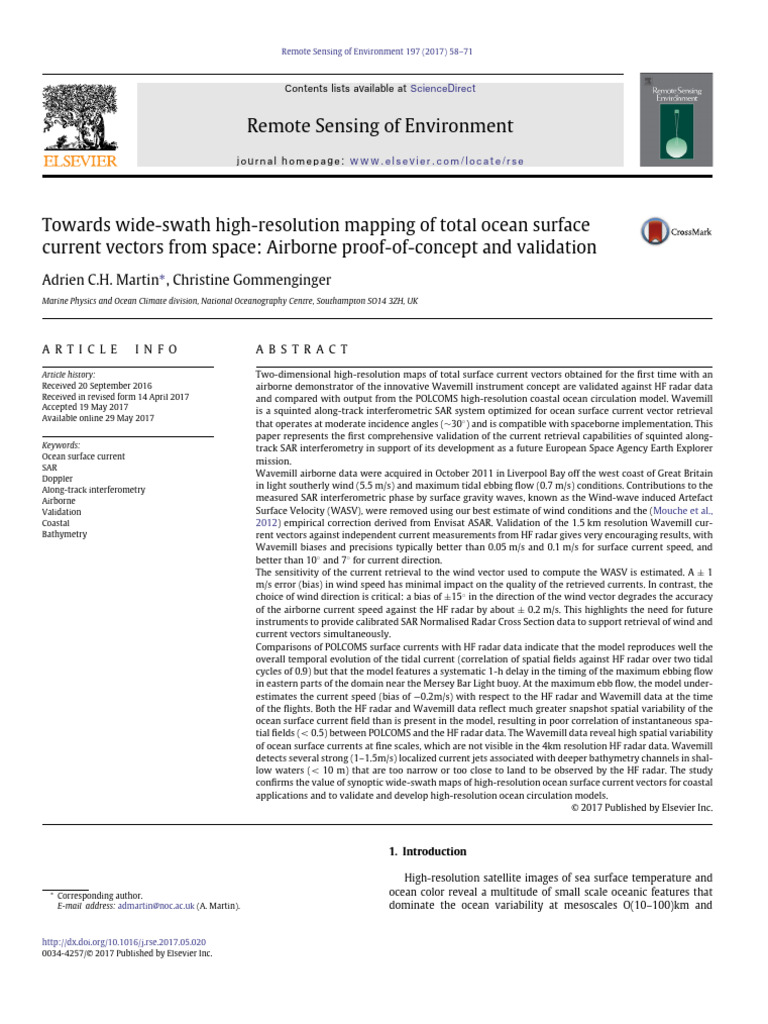 Towards Wide Swath High Resolution Mapping of Total Ocean - 2017 ...