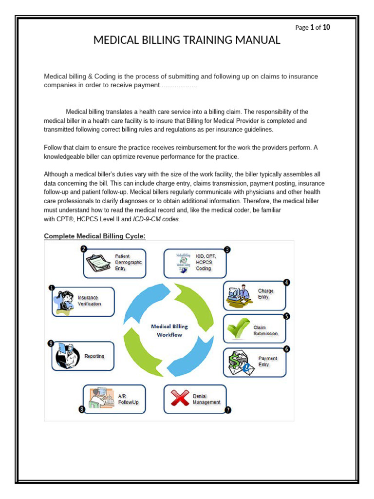 Medical Billing Training Manual | PDF | Medicare (United States ...