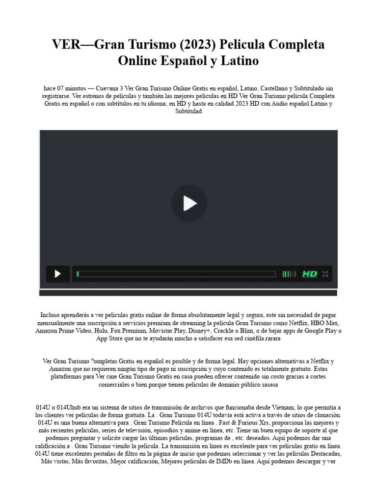 granturismo-tv3 | PDF | Netflix | Streaming Media