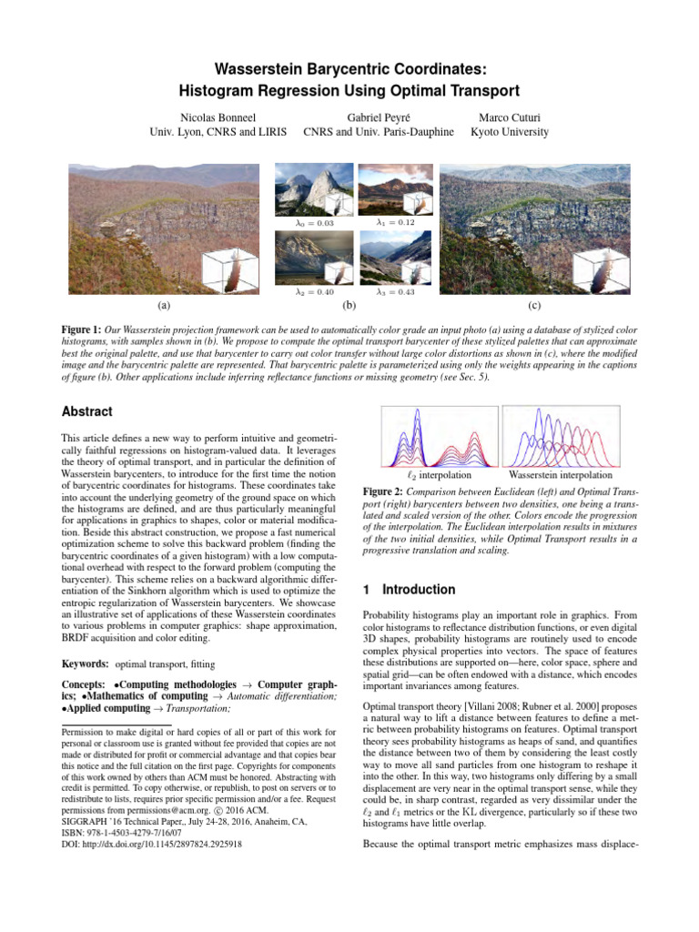 Wasserstein Barycentric Coordinates | PDF | Gradient | Matrix (Mathematics)