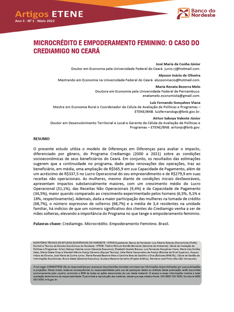 2022_AET_1 (1) | PDF | Microcrédito | Crédito