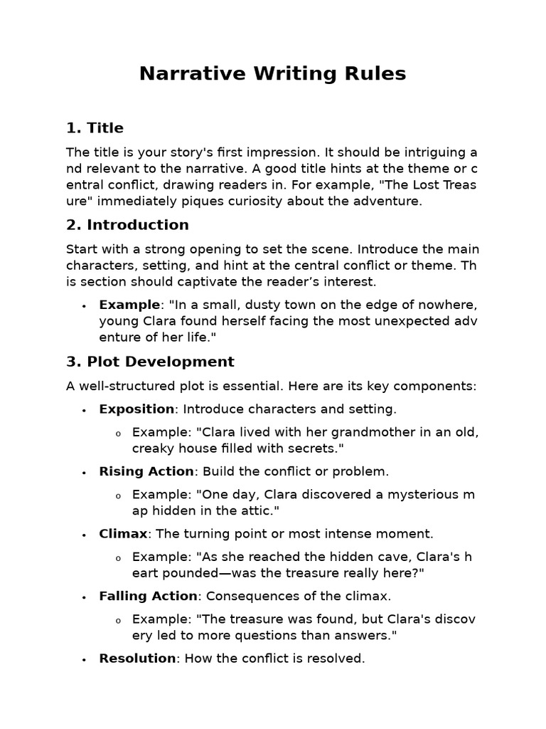 1290-C-3587-Narrative Writing Rules Satge 9 | PDF