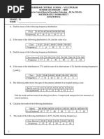 Class 10 Statistics PQ Sheet 4 | PDF | Mean | Median