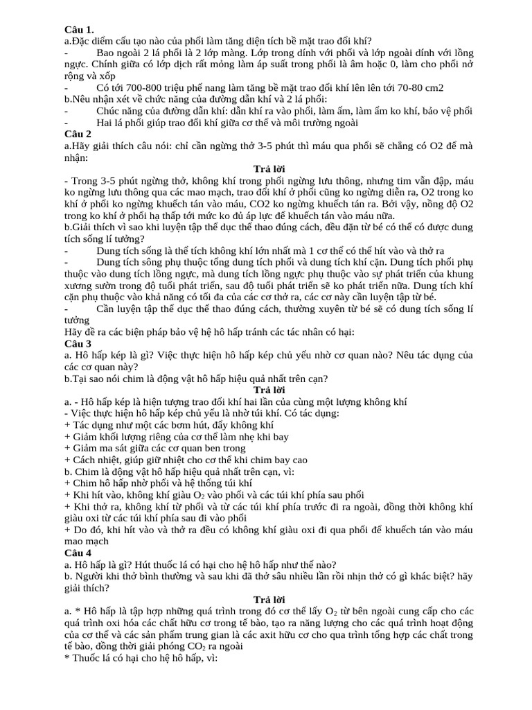 Câu Hỏi CHVCNL Động Vật | PDF