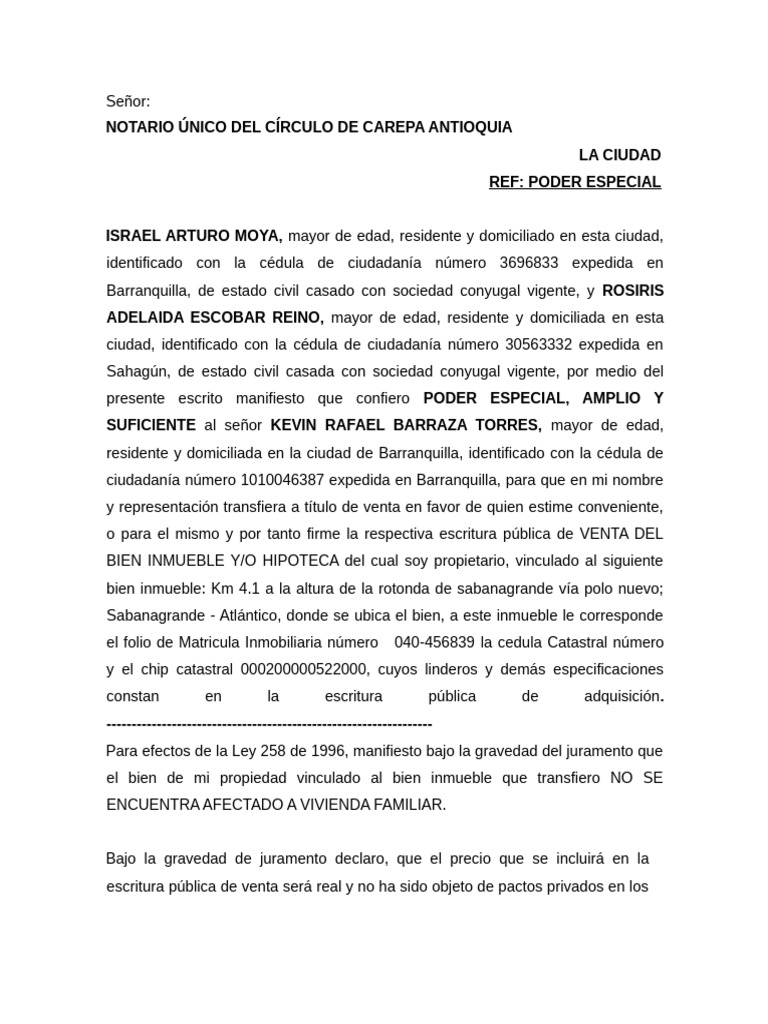 Poder Venta Enviar | PDF