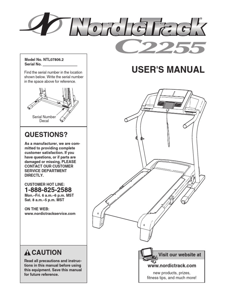 NordiTrack Treadmill C2255 | PDF | Electrical Connector | Screw