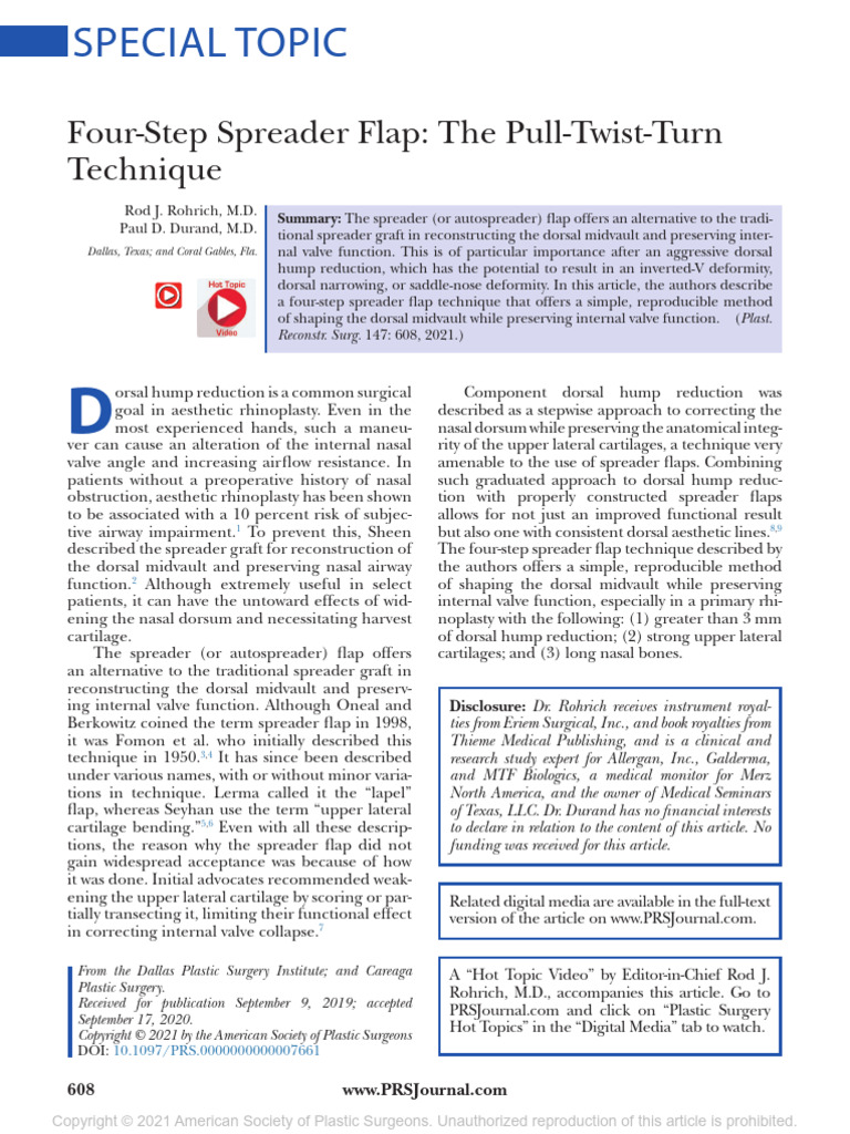 Four-Step Spreader Flap - The Pull-Twist-Turn Technique | PDF | Human ...