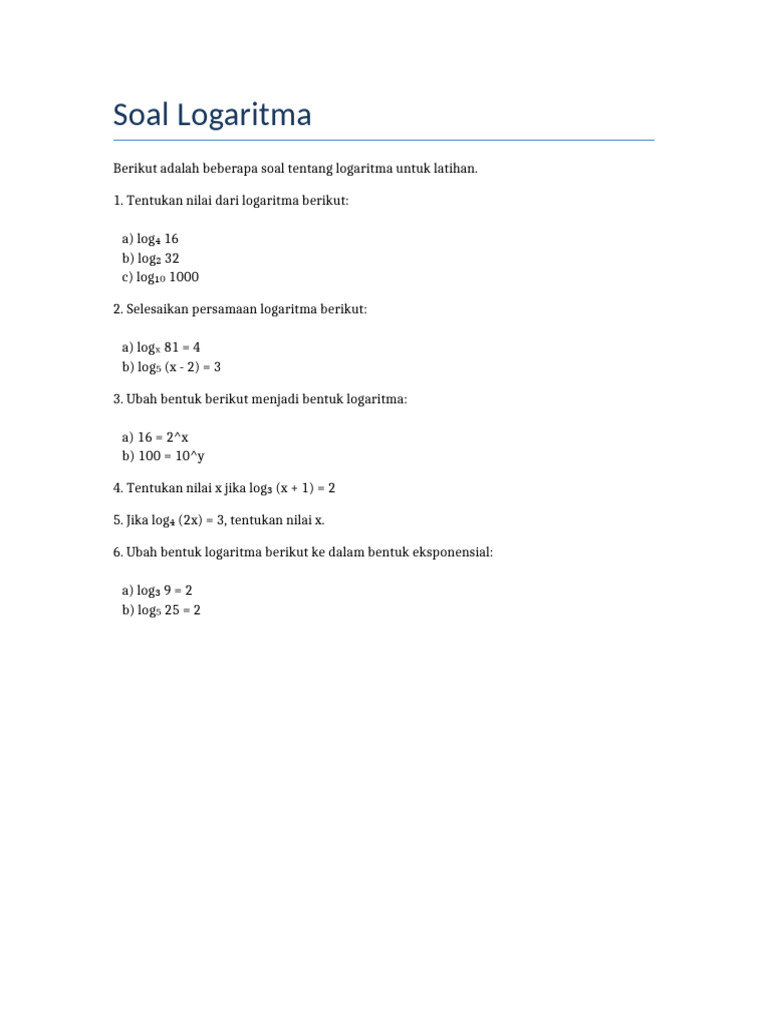 Soal_Logaritma | PDF