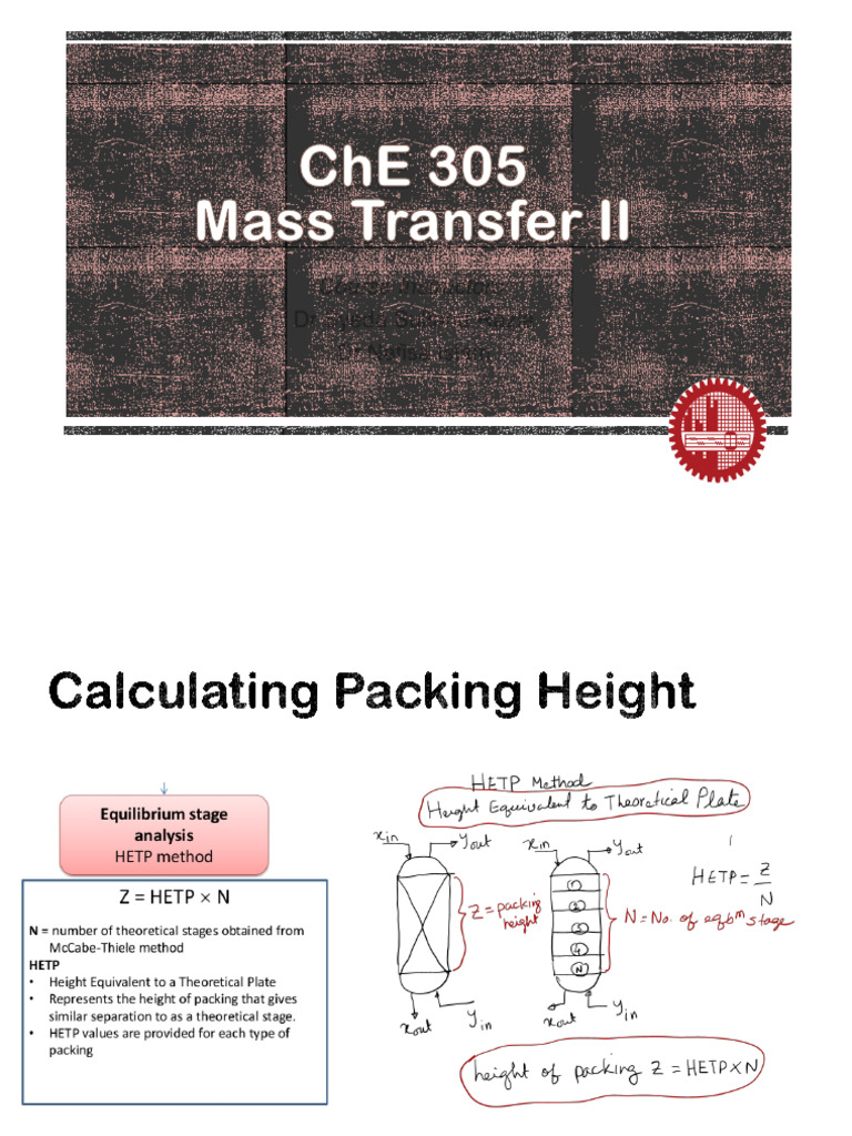 Packing Height Calculation in Mass Transfer | PDF | Process Engineering ...