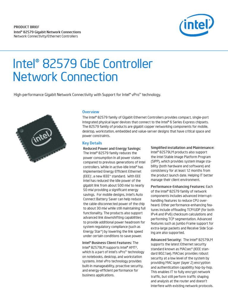 Gbe Controller Brief | PDF | Computer Network | Intel