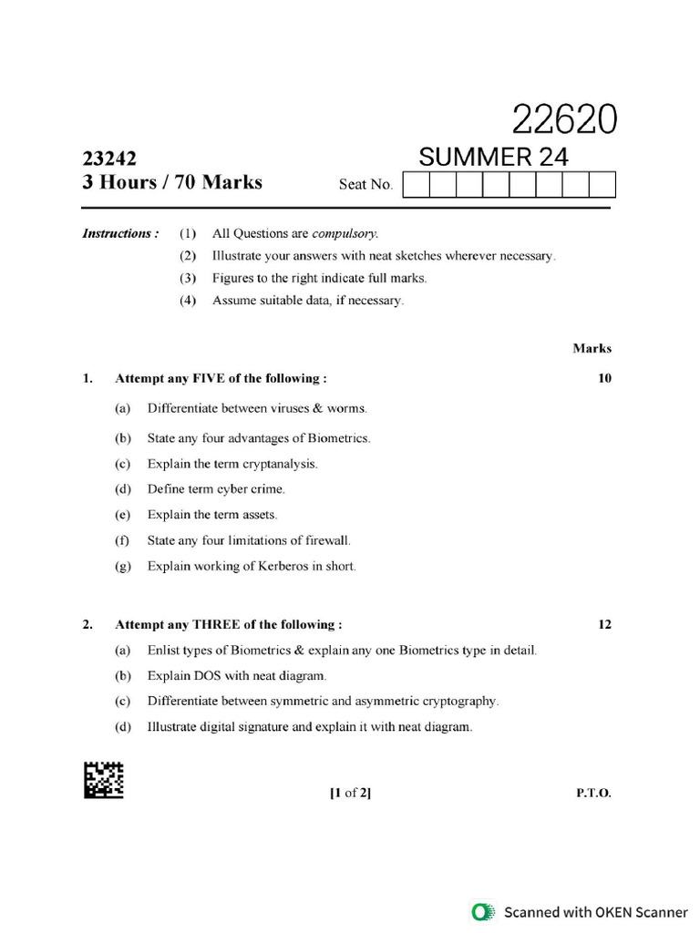 Nis 22620 Question Papers | PDF